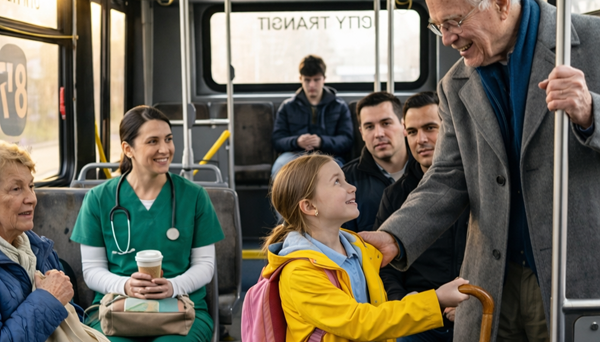 A Young Girl Offered Her Seat to a Frail Stranger on a Crowded Bus What ...